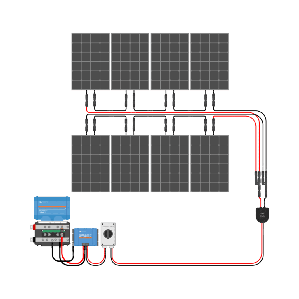 2000W Solar Charging Wiring Kit (8x 250W | 24V Battery Bank ...