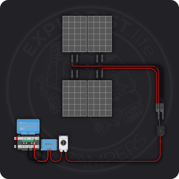 800W Solar Charging Wiring Kit (4x 200W | 24V Battery Bank) - EXPLORIST ...