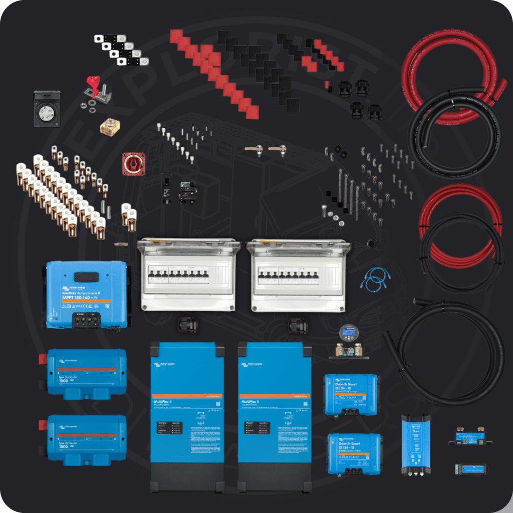Camper Van Electrical System Wiring Kit - Dual 3k Inverters